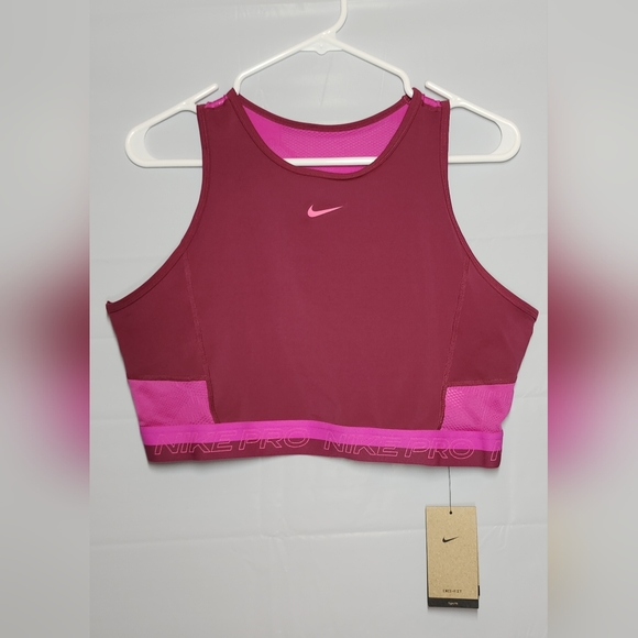 Nike | Tops | Nike Womens Pro Drifit Cropped Tank Top Large Pink Purple ...